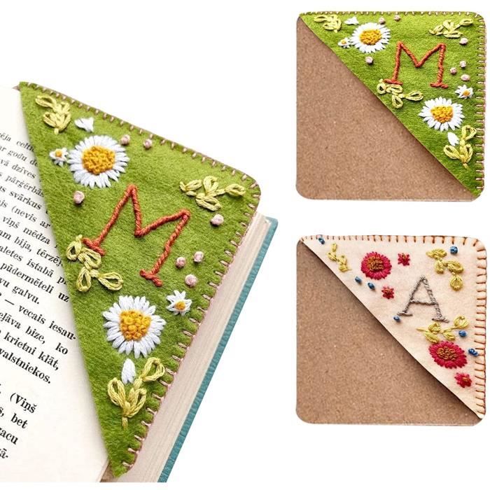 2 Pièces Marque Pages Personnalisé, Marque Page de Coin Brodé Signet ...