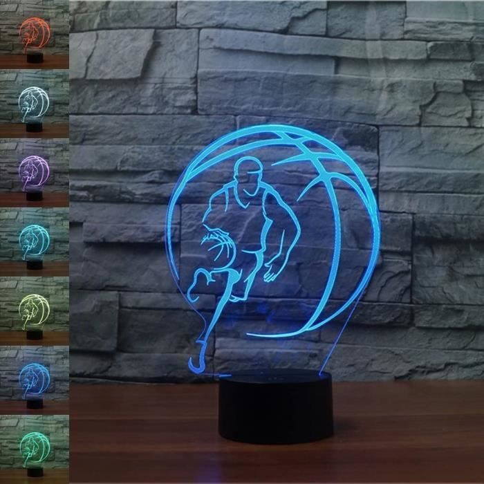 3D Basketball LED Lampe Art Déco Lampe Lumières LED Décoration Lumière ...