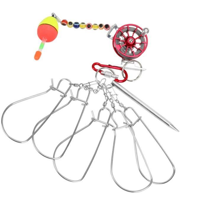 Tbest Boucle de poisson vivant Acier inoxydable 5 crochets verrouillent ...