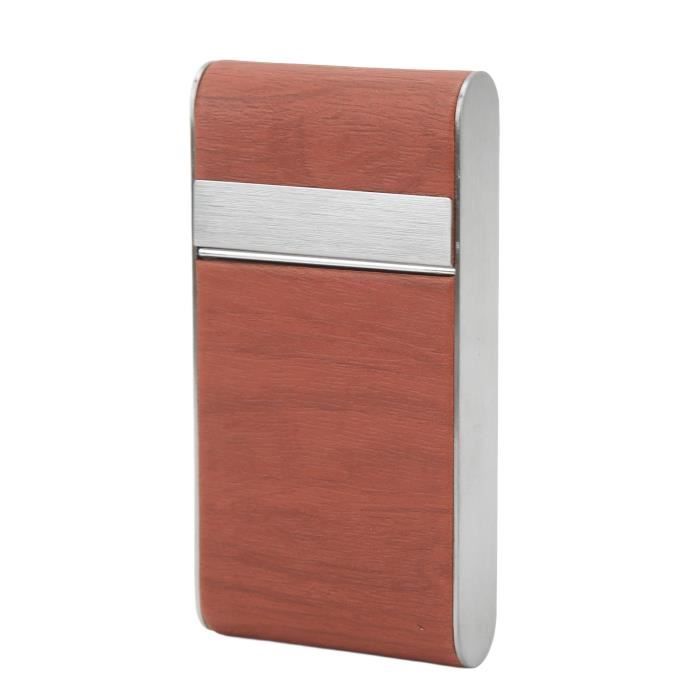 EJ.life Cigar Case, Stainless Steel Cigar Holder Case Wood Grain for ...