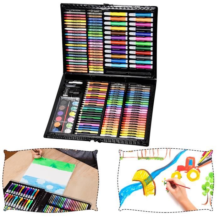 HENGMEI 168 pièces ensemble de crayons de couleur Kit de Dessin ...