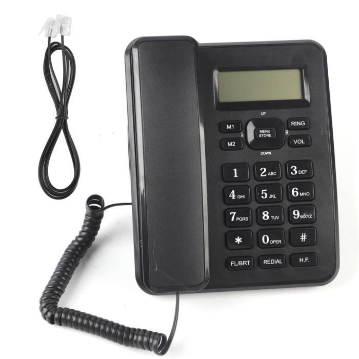 Hililand Téléphone filaire KX-T6001CID Téléphone fixe Domicile Téléphone fixe filaire Bureau d ...
