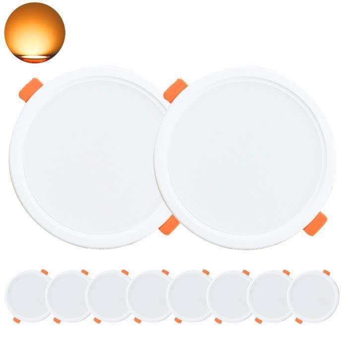 LED Spot Encastré 10W KIMJO Downlight LED Blanc Chaud 3000K Spot Encastrables 850LM Rond pour ...