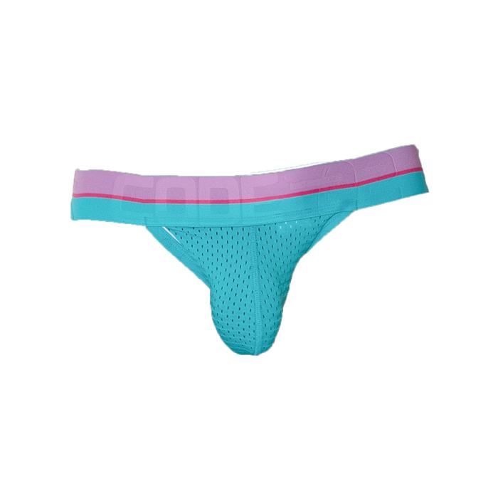 CODE 22 - Sous-vêtement Hommes - Jockstrap Homme - Bright Mesh Jockstrap Turquoise - Bleu - 1 x ...