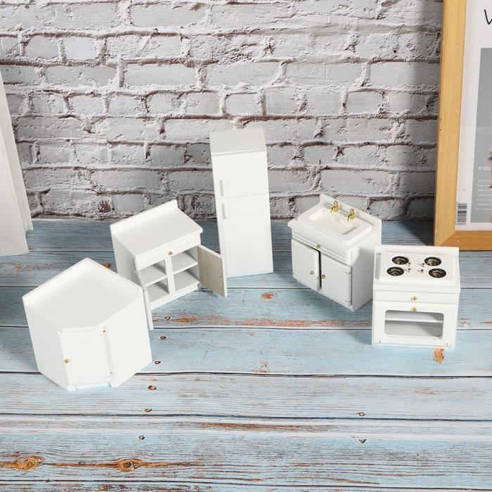 Mini cuisine en bois pour enfants 1:12 Mini Meubles de Cuisine Intégraux de Maison jeux poupee ...