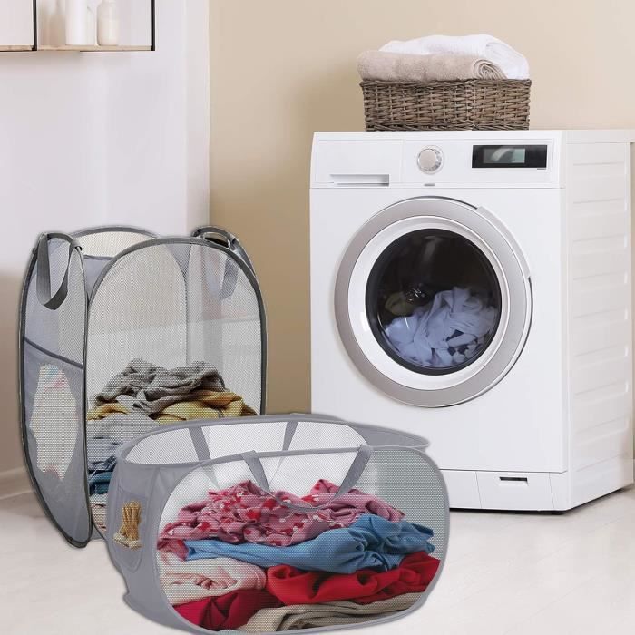 DAWNTREES Panier à linge pliables,2 pop-up Launy Basket Hamper,Grand ...