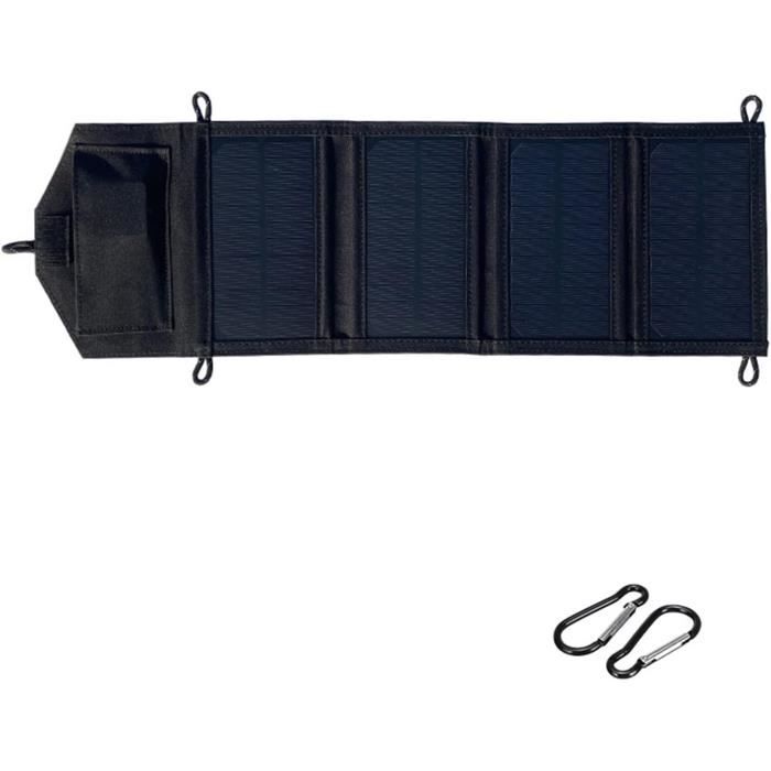 Panneau Solaire Pliable 10W, Panneau Solaire Monocristallins Avec 2 Usb 5V, Module ...