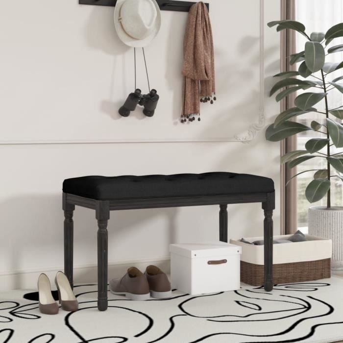 BIB Banc Noir 80x40x49 cm Velours Haute Qualité - Cdiscount Maison