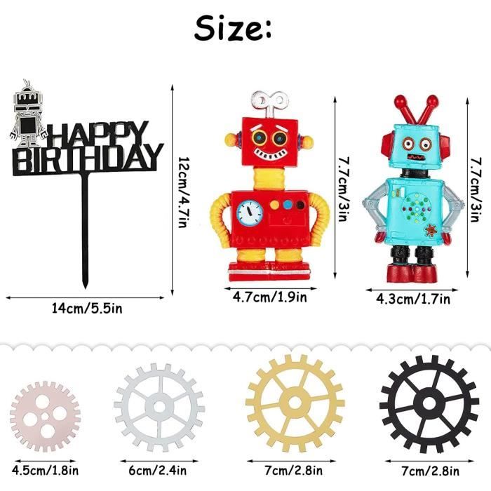 Gâteau Toppers Robot Decoracion Happy Birthday Cake Topper Mini ...