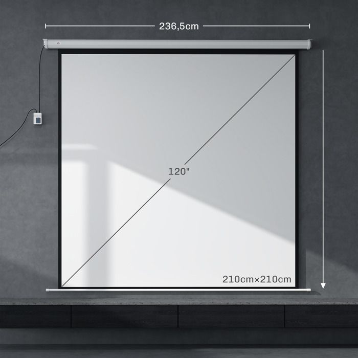 Écran de Projection Motorisé - HOMCOM - 120 Pouces - 4K HD Électrique ...