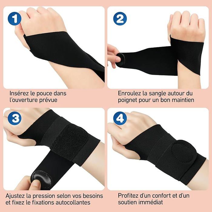 2 Pièces Attelle Poignet pour Canal Carpien Attelle de Soutien du ...