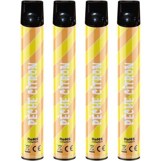 Puff Liquideo - Lot de 4 Wpuff Originales 600 Puffs -Pêche Citron ...