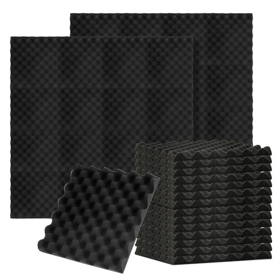 Ikodm Lot de 24 Motif ondulé mousse acoustiques mur et plafond ...