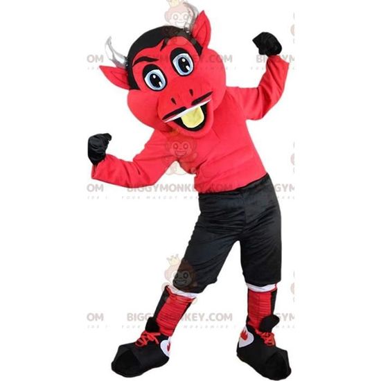 Costume de mascotte BIGGYMONKEY™ de diable rouge avec des cornes ...