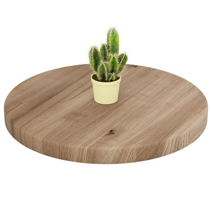 Plateau table rond 100 cm bois massif Naturel 40 mm pour table basse ou ...