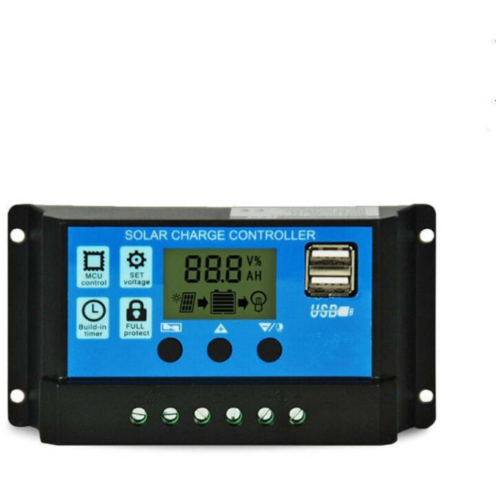Régulateur de Charge Panneau Solaire Intelligent Régulateur de charge de panneau solaire PWM, 12 ...