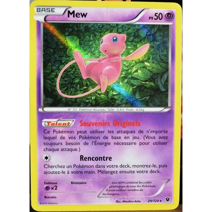 Carte Pokémon 29-124 Mew 50 PV - HOLO XY - Impact des Destins FR ...