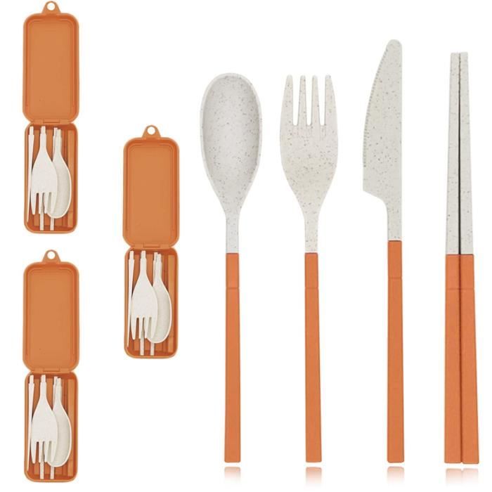 Travel Cutlery Set with Case, Detachable & Portable Flatware Reusable ...
