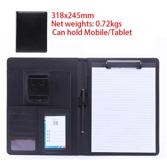 Dossier mobile noir - Classeur En Cuir Pu, Avec Fermeture Éclair Et ...