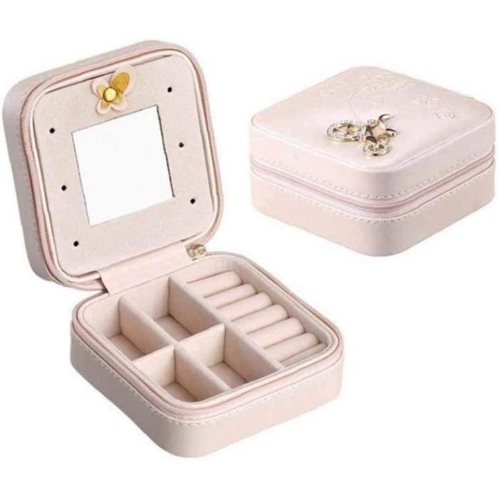 Boîte À Bijoux Petit Faux Cuir Coffret À Bijoux Avec Tirettes Construit ...