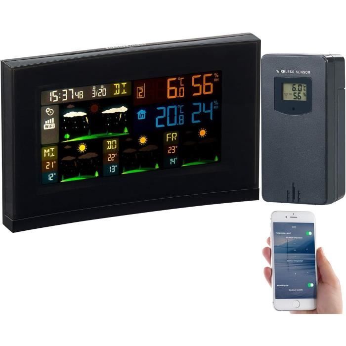 Station Météo Connectée Avec Capteur Extérieur Et Écran Couleur Fws-740 ...