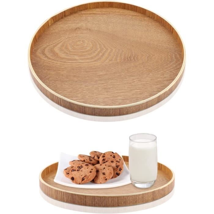Plateau de Restauration, Plateau de Service Rond en Bois Décoration ...