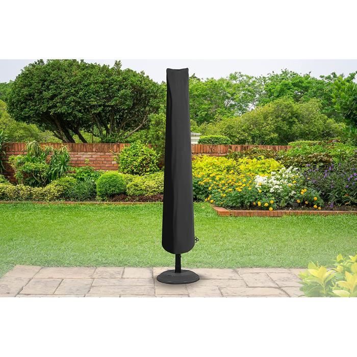 D595 Storm Black Housse de Parasol Extra Large Noir 190 cm [124 ...