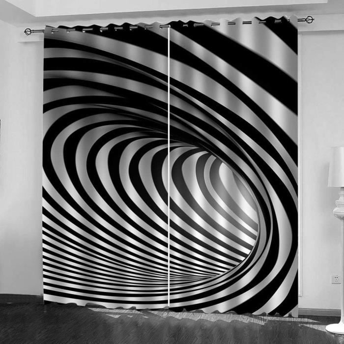3D Motif Noir Et Blanc Créatif Motif Thermique Isolants A Oeillets ...