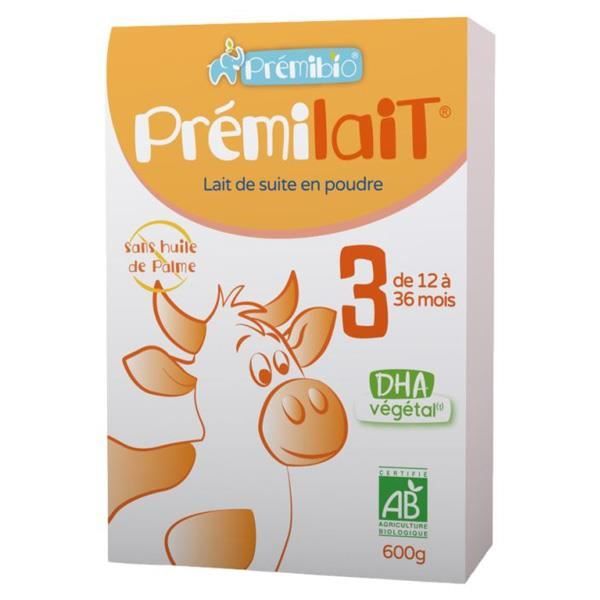 Prémibio Prémilait Lait en Poudre pour Nourrissons 3eme Age Bio 600g ...