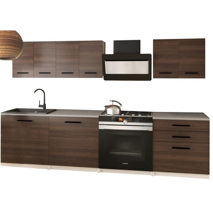 LOGAN - Cuisine complète L180 cm - Cuisine droite 6 pcs - Plan de ...