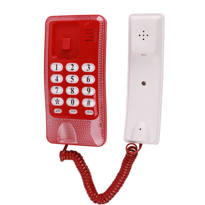 HURRISE Téléphone fixe KXT‑438 Téléphone Maison Mural Téléphone Filaire avec Fonction ...