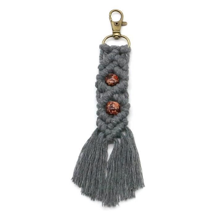 KISS-Mini Macramé Porte-CléS Boho Macramé Sac Charmes pour Clef de ...