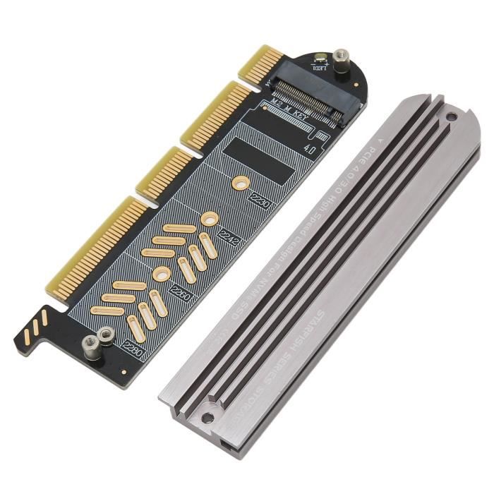 Adaptateur M.2 NVMe SSD vers PCIe - PWSHYMI - PCIe 4.0 X16 - Alliage d'aluminium - Compatible ...
