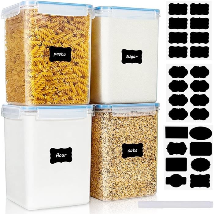 4 Boîtes à Céréales pour Cuisine, 5,2L Boîte à Céréales en Plastique ...