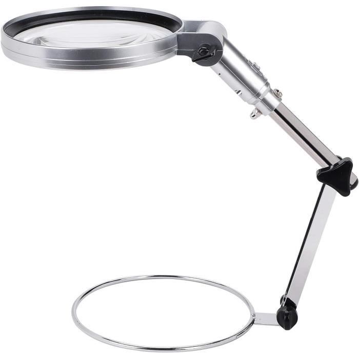 2.5X Loupe sur Pied Réglable en Métallique Supporte Loupe de Table ...