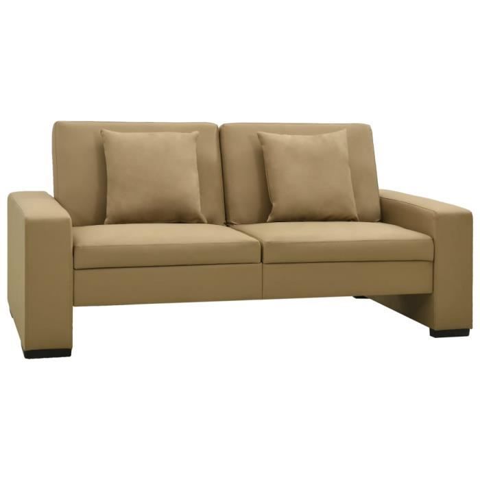 Sofa convertible - STAR - Canapé-lit Cappuccino Similicuir - 176x92x41 ...