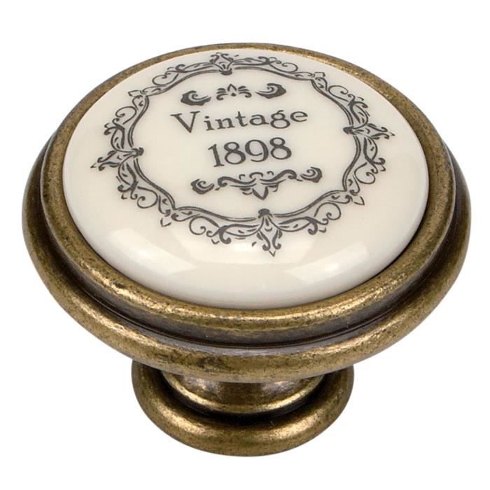Bouton Vintage zamak Inox brossé Long. en mm Larg. en mm Haut. en mm ...