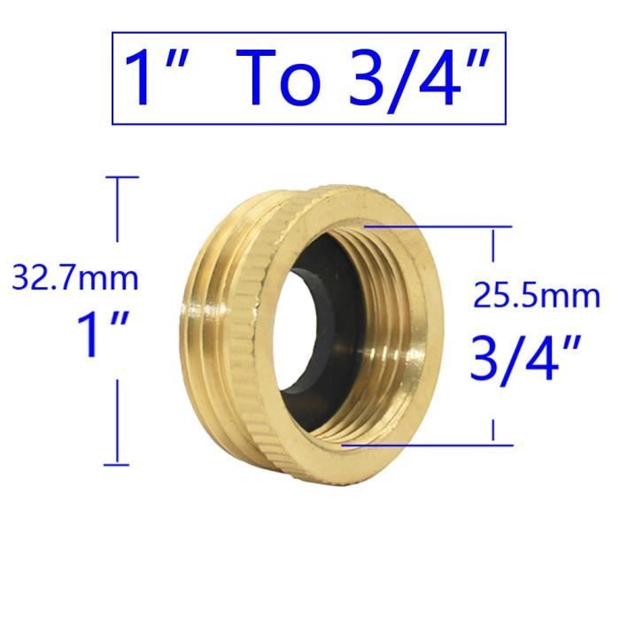 3I4 1 inch -Connecteur réducteur de filetage 1-2 "3-4" 1 "3-8", adaptateur de robinet de jardin ...