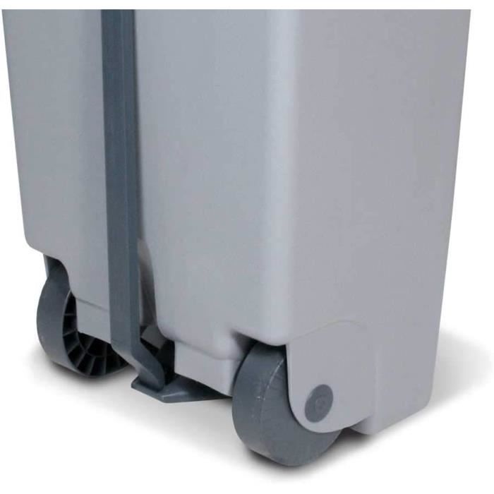 Poubelle à pédale avec roulettes, capacité 80 litres, HxLxP 740 x 490 x ...