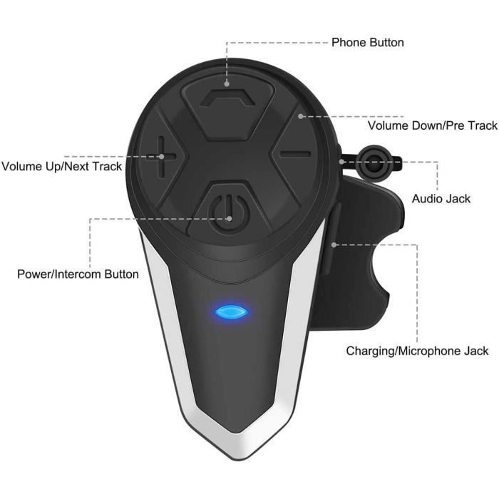 BT-S3 Intercom Moto Bluetooth Systeme de Communication avec FM 1000m ...
