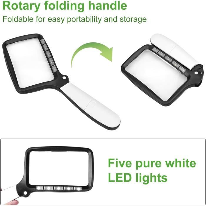 Loupe rectangulaire pliable SANAG - 3x - LED à intensité variable - Cdiscount Appareil Photo