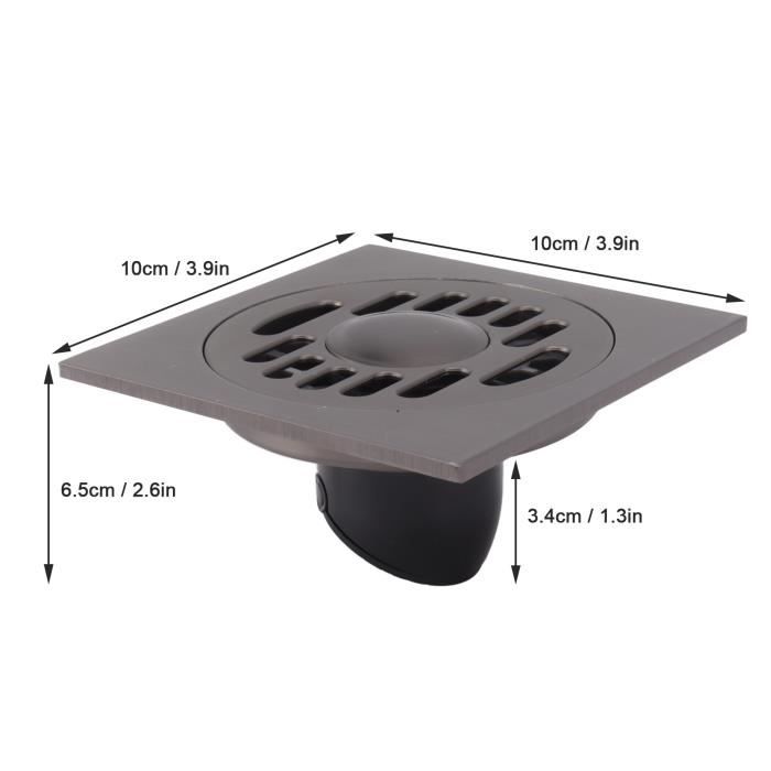 Caniveau de douche carré 10x10cm en laiton - DIOCHE - Finition gris ...