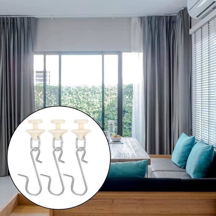 100 Crochet de Rideau Rail Set(50 Glisseurs pour Rail à Rideaux ...