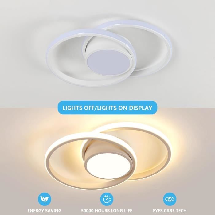 Plafonnier Led Moderne, 42W 4800Lm 3000K Blanc Chaud Luminaire ...