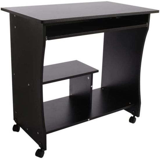 Bureau d’ordinateur Roulant Bureau Informatique sur Roulettes Table d ...