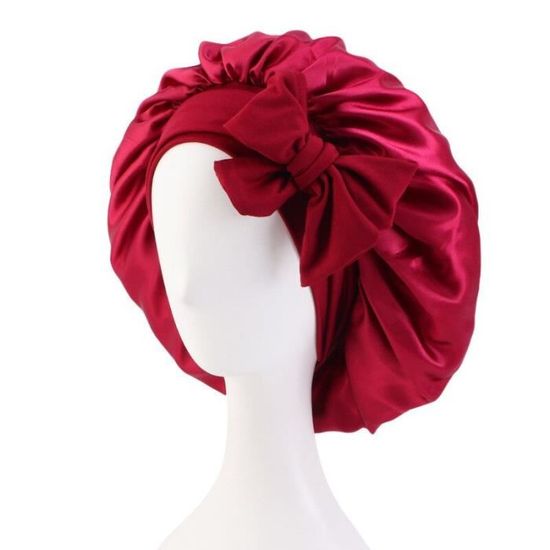 Chapeau de nuit en Satin - Accessoires coiffure - Bonnet - Rouge ...