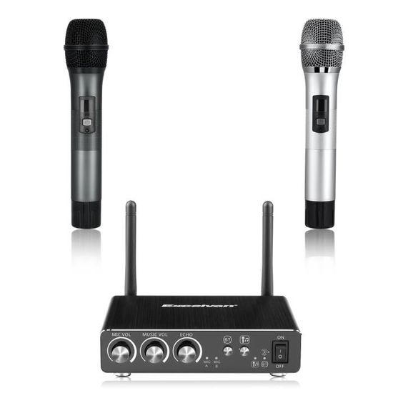 Excelvan K28 Dual Wireless Microphone Bluetooth Avec Récepteur Box ...