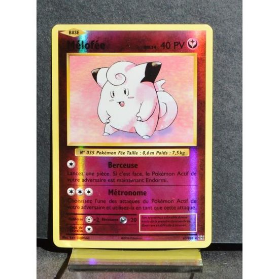 Carte Pokémon 63-108 Mélofée Niv.14 40 PV - HOLO REVERSE XY ...