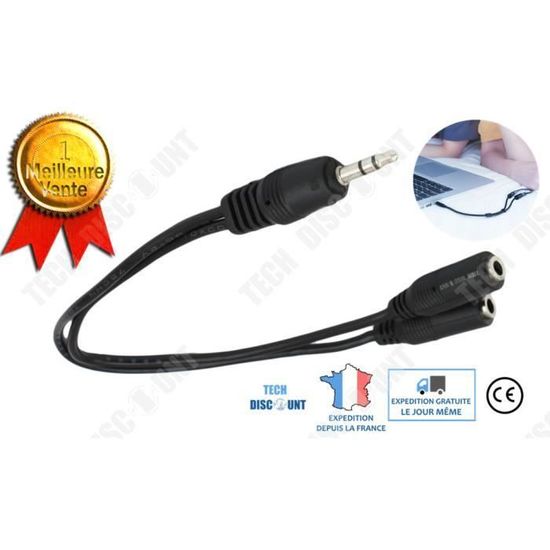 Répartiteur audio - TD® - Double jack - Prise jack 3,5 mm - Câble ...