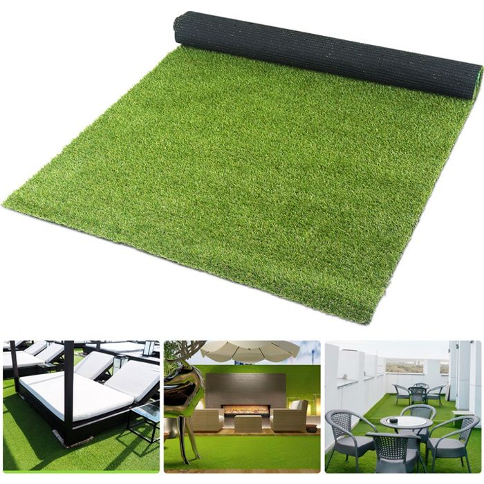 Lospitch 300 x 200 cm Gazon Synthétique Exterieur - Faux Gazon Artificiel au mètre Tapis Herbe ...